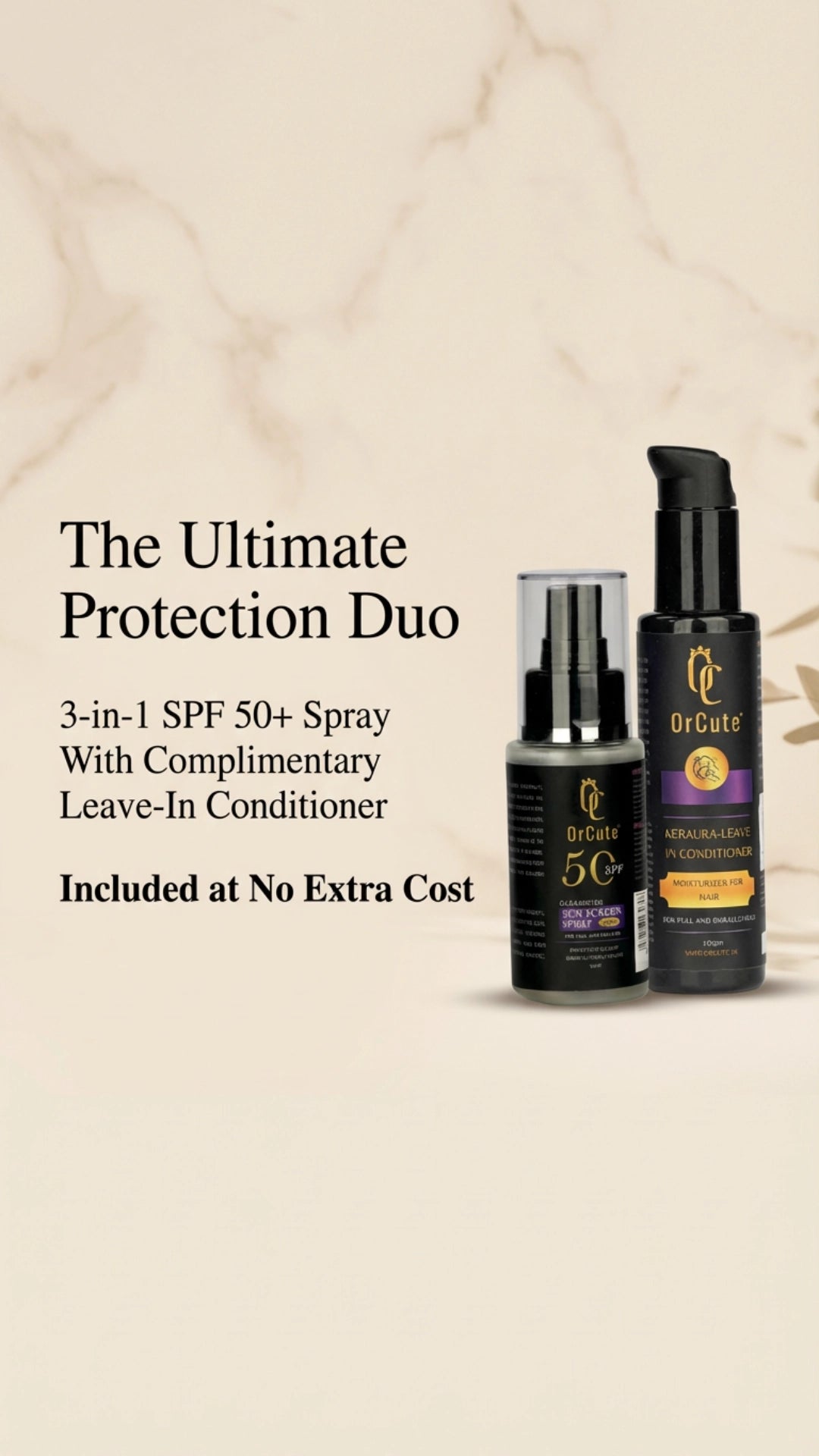 Orcute SPF 50 Sunscreen + Free Leave-In Conditioner | Combo – ORCUTE